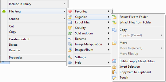 FilerFrog: Windows Explorer plugin to manage files easily